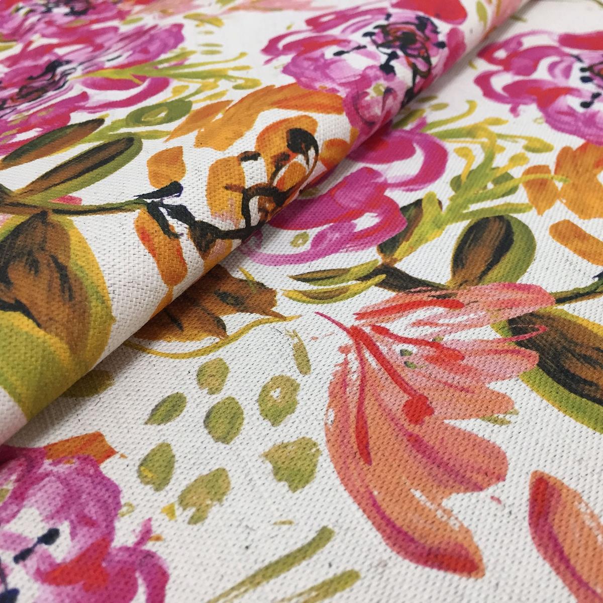 Custom Printed Natural Luxury Cotton Linen Fabric