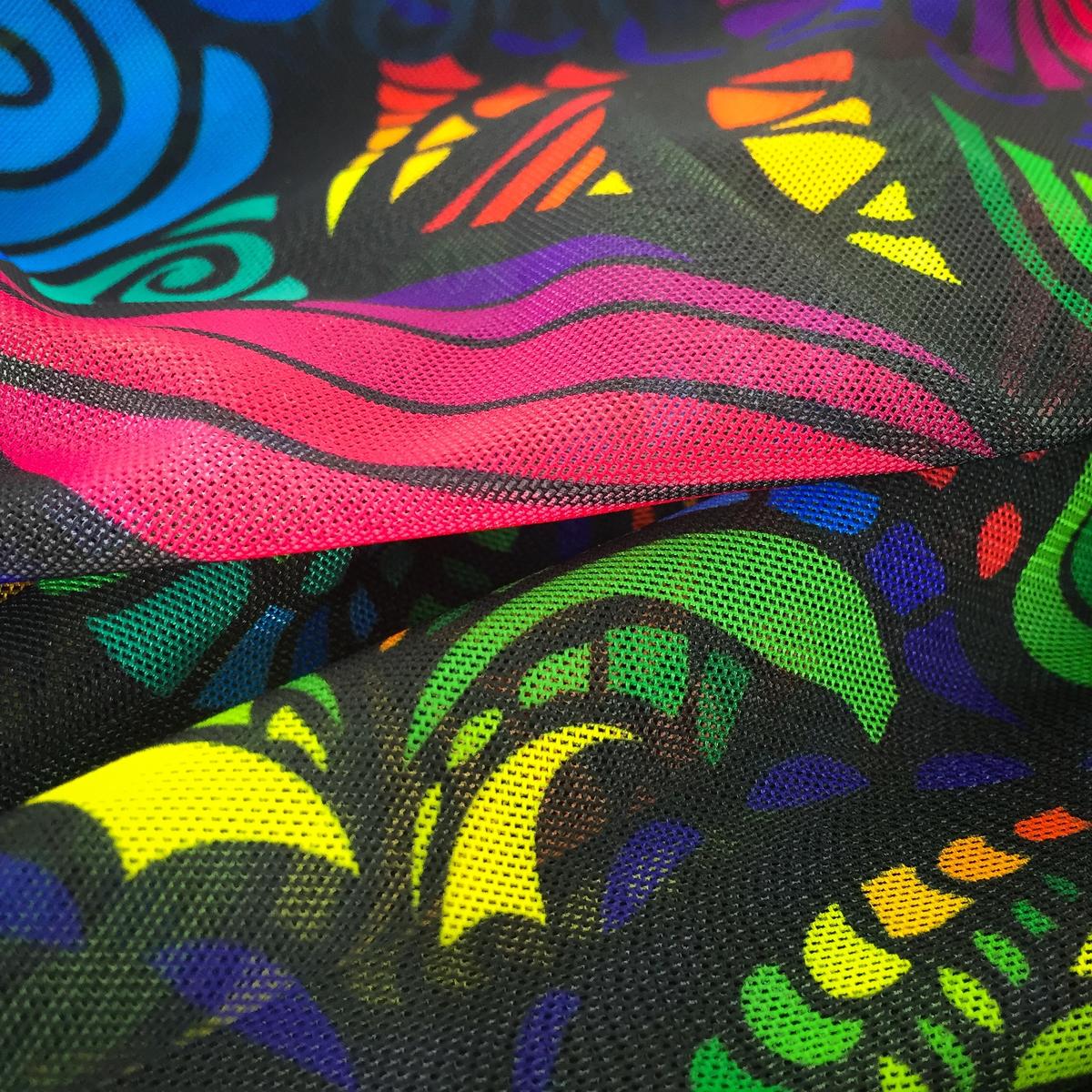 Custom Stretch Net Fabric Printing